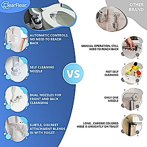 Elevate Your Bathroom with Our Self-Cleaning Bidet Attachment for Toilet - The Ultimate Bidet Toilet Seat Experience and Toilet Accessories for Comfort & Hygiene - Toilet Bidet by Clear Rear