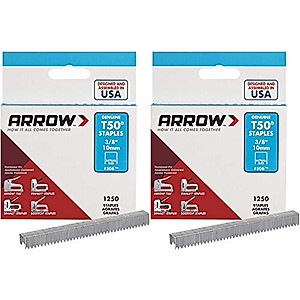 Arrow Fastener 506 Genuine T50 3/8-Inch Staples, 1250-Pack - 2 Pack