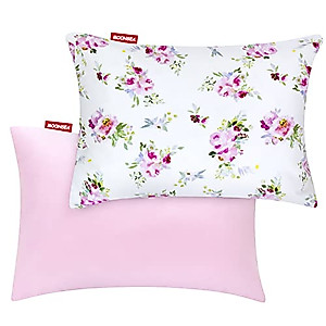 Toddler Pillow Case 2 Pack, Travel Pillow Case Purple Flower for Girls, Envelope Closure Small Pillow Cases 14''x20'', 100% Soft Microfiber, Machine Washable Travel Pillow Case Cover