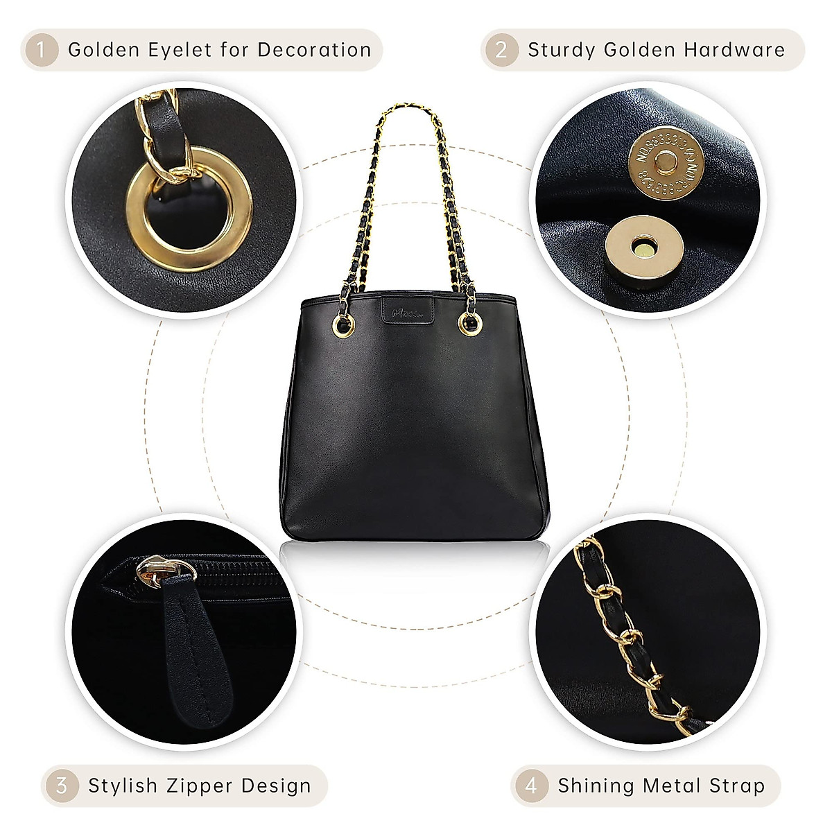 Women's Top Handle Handbag, Shoulder Bag, Ladies Work or Casual Soft PU Leather Handbag and Carry Purse