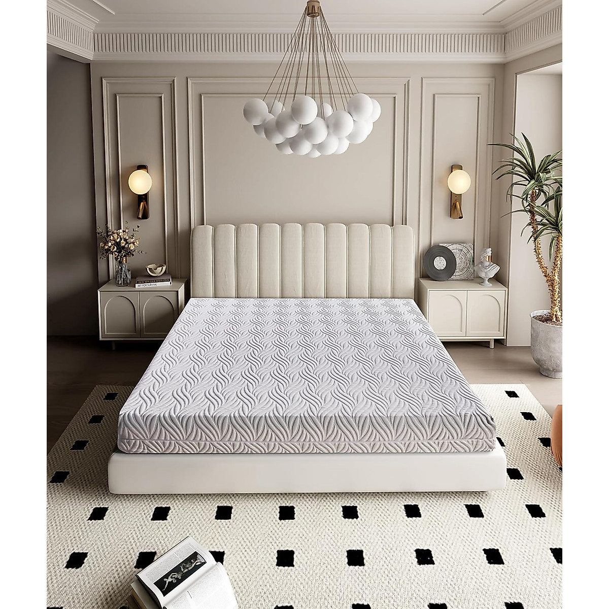 PMIXO Gel Memory Foam Mattress,8 Inch King Size Medium-Firm Mattress with CertiPUR-US Certified,Medium-Plush,No Formaldehyde and Fiberglass Free