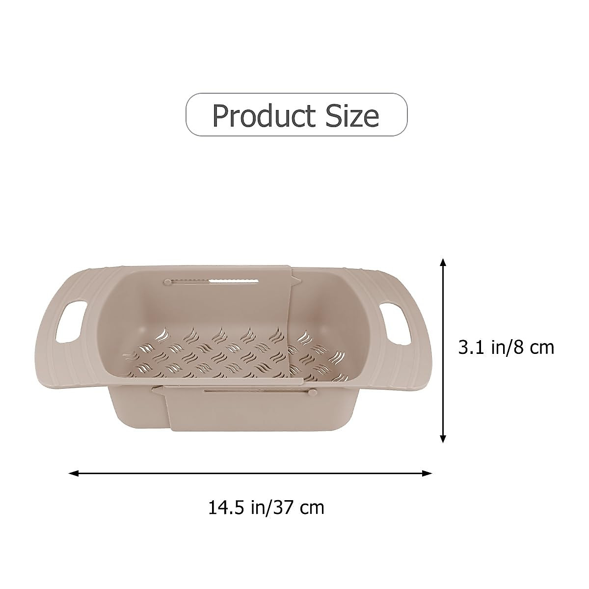 Extendable Colander Strainer Basket Over the Sink - Retractable Kitchen Sink Basket to Wash Vegetables and Fruits Khaki