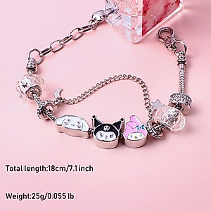 Gonii Cute Anime Cosplay Bracelets Cute Cartoon Bracelets My Cosplay Melody Gift for Fans and Womens (silver, 18cm)