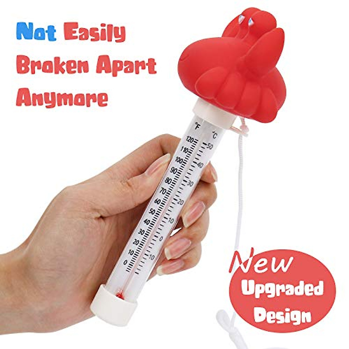 XY-WQ Floating Pool Thermometer, Large Size Easy Read for Water Temperature with String for Outdoor and Indoor Swimming Pools and Spas (Crab)
