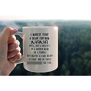 kunlisa Best Nana Mug Cup,I Would Fight a Bear for You Nana Ceramic Mug-11oz Coffee Milk Tea Mug Cup,Grandmother Grandma Nana Birthday Mother's Day Gifts From Grandson Granddaughter Grandkids