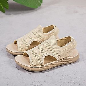 USYFAKGH Womens Slide Sandal Women Ladies Flat Roman Style Strap Flip Flops Sandals Casual Slip On Shoes