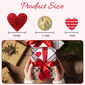 1000PCS Valentines Stickers, Glitter Heart Stickers Roll & 8 Design Funny Valentine's Mother Day Decorative Label Sticker, Wedding Party Decorat Envelopes Greeting Cards Boxes Gifts Seal Stickers