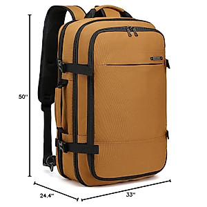 TUGUAN Travel Laptop Backpack 40L Large Computer Backpack with USB Charging Port 17 Inch Laptop Backpack for Men Expandable Backpacks for Men Women, Black- Suitable for Travel