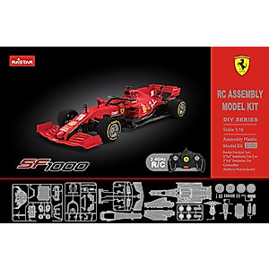 RASTAR RC Car Kits to Build 1/16 Scale Compatible with Ferrari SF 1000 RC Car Assembly Building Kit with Remote, 65pcs DIY, STEM Kits for Kids Ages 8+