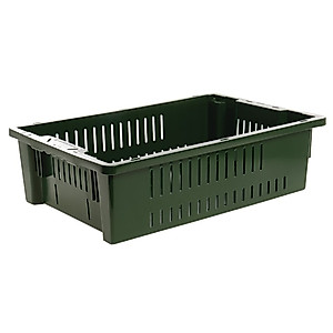 Orbis Green Plastic Small Vented Produce Container - 19 7/10"L x 13 1/10"W x 5 3/5"H