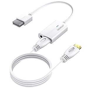 AUTOUTLET Wii to HDMI Converter 1080P with 6ft High Speed HDMI Cable Wii2 HDMI Adapter with Blue Indicator, Output Video&Audio with 3.5mm Jack Audio Compatible with Full HD Devices