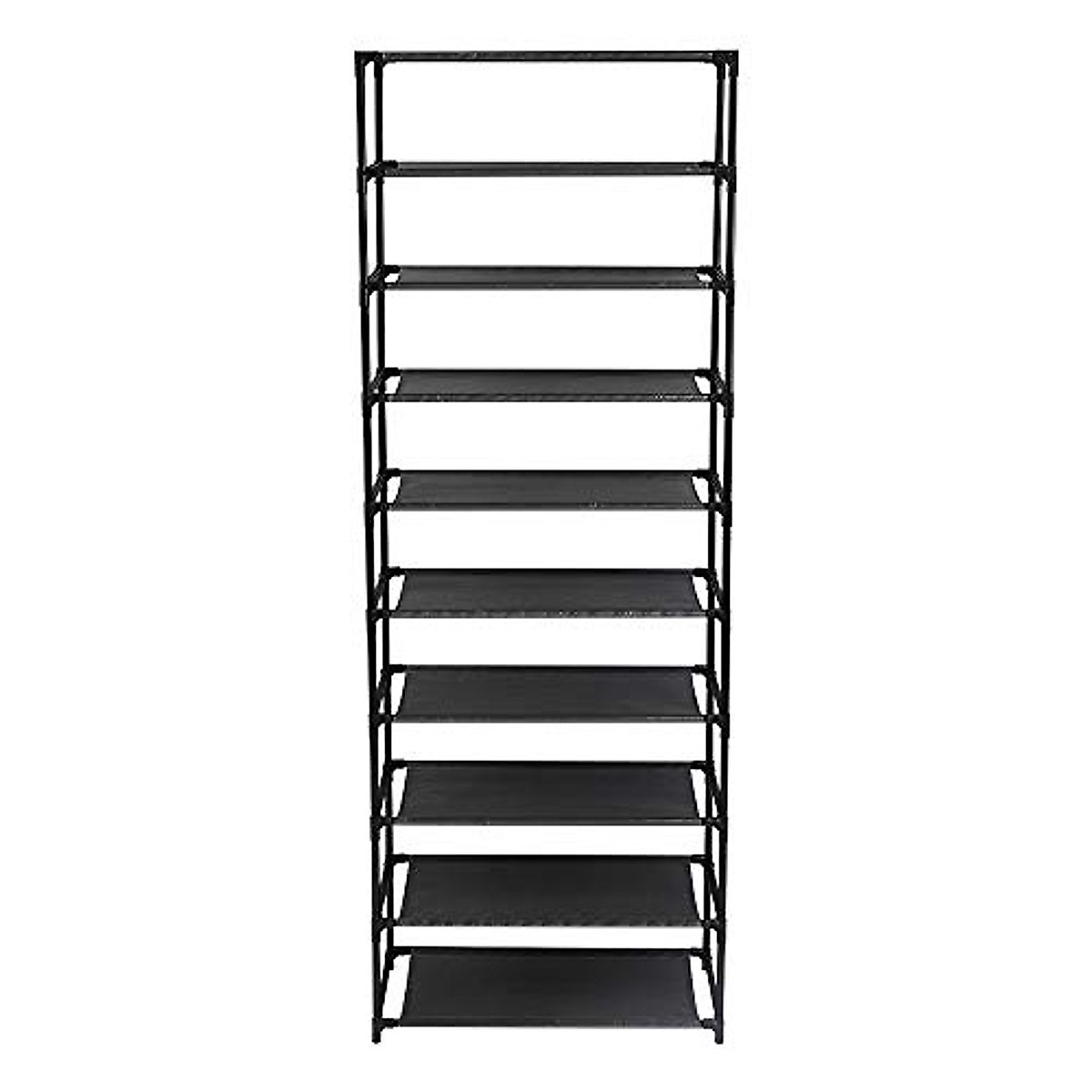 10 Tier 50 Pairs Shoe Rack Stackable Shoe Rack Storage Shelves - Stainless Steel Frame (24.5 x 12 x 60) (L x W x H)