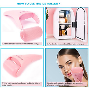 AFOUNDA Ice Rollers for Face and Eye, 2 Packs Skincare Tools, Facial Rollers for Face Wrinkles Fine Lines Puffiness Stick Massager Self Care Gifts for Men Women