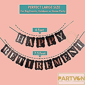 Rose Gold Happy Retirement Banner | Glitter Rose Gold Circle Dot Garland Twinkle Star Paper Hanging Bunting Banner Backdrop for Retirement Decorations | Luxurious Retirement Party Supplies for Women