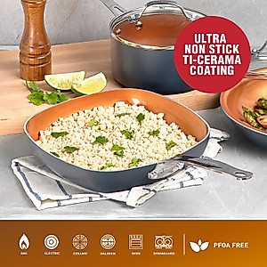 GOTHAM STEEL 2 Pc Non Stick Frying Pans Set, 9.5 + 12 Inch Ceramic Frying Pans Nonstick, Non Toxic Ceramic pan for Cooking, Oven Safe Skillet Nonstick Frying Pan, Non Stick Pan, Dishwasher Safe