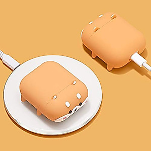 Compatible for Airpod Case 1&2 Corgi Dog, Cute Kawaii Cartoon 3D Silicone Fashion Protective Skin Cover for Airpod Case Shiba Inu, Funny Boys Girls Kids Teens Women Cases for Airpods 1/2 (Corgi)