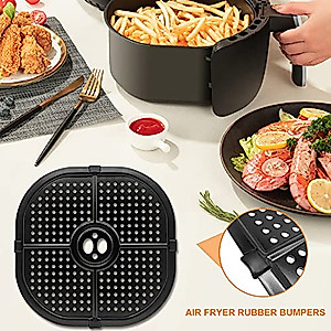 Air Fryer Crisper Plate for COSORI 5QT Air Fryers, 9.09IN Premium Square Nonstick Air Fryer Tray Grill Pan Replacement Parts Accessories Rack with Rubber Tips for Instant Air Fryer