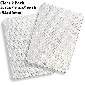 egrips 2pk Clear 2.13x3.5 54x89mm Rectangle, Universal Anti-Slip Grip Sticker for Mobile Phone Case, iPhone Galaxy Note Pixel, Not for Phone Sides or Curved Surfaces