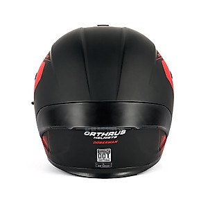 Orthrus Modular LED Full Face Motorcycle Helmet - DOT Approved, Flip-Up Dual Visor Design for Motorbikes, Street Bikes, Mopeds, Racing, Commuting - Unisex Adult