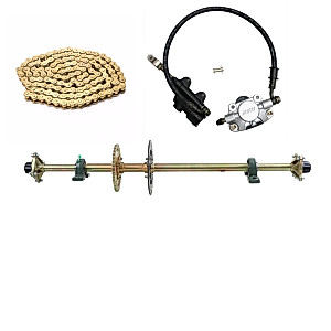 YC Yier 44" Go Kart Rear Live Axle Kit, Complete Go Kart Rear Rebuild Kit,Brake Assembly 530 Chain Sprocket Pillow Block Quad Buggy Golf Cart ATV DIY Parts