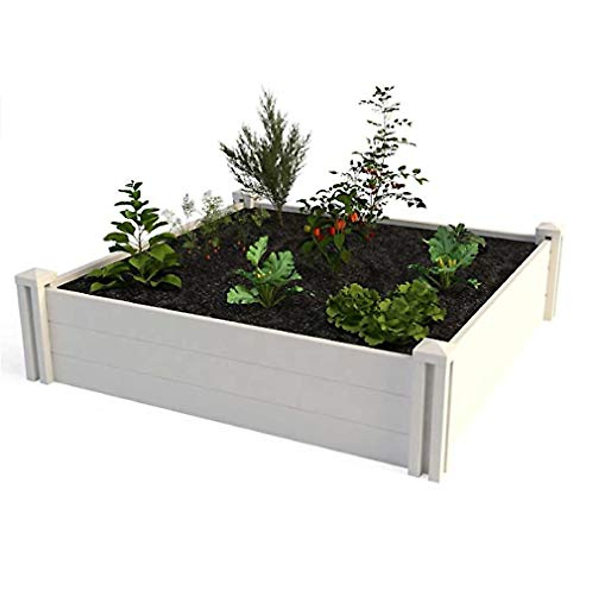 Vita 4 ft. x 4 ft. White Vinyl Raised Garden Bed 2-Pack
