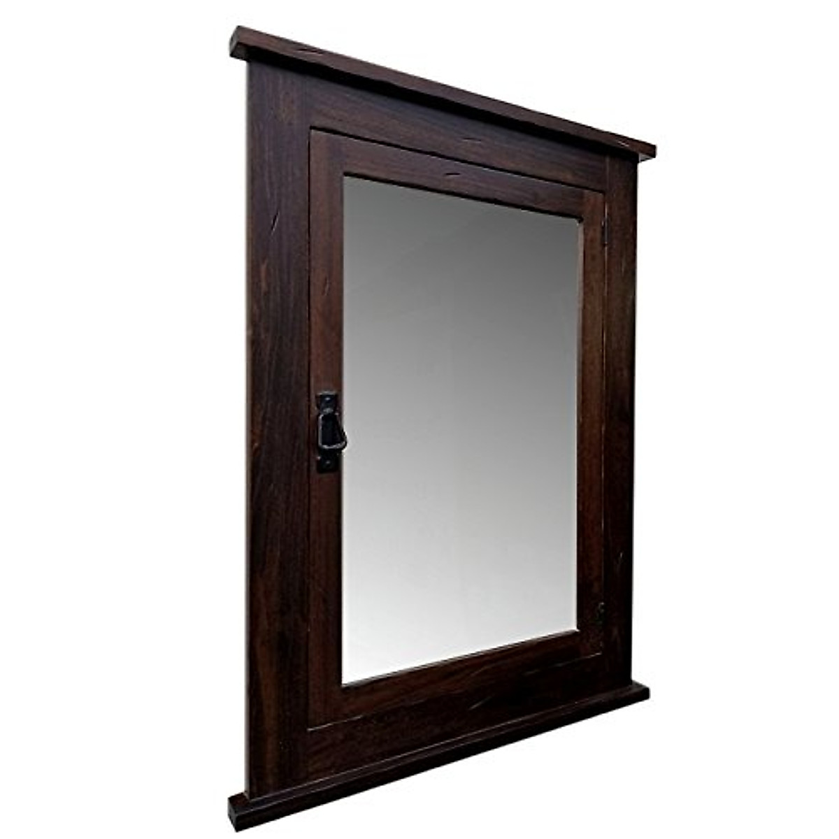 D&E Wood Craft Cabinets 24W x 33H Rustic Mission Recessed Medicine Cabinet/Dark Finish