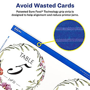 Avery Round Cards with Sure Feed Technology, 4" Diameter, Matte White, 75 Round Cards Total, Print-to-the-Edge, Laser/Inkjet Printable Cards (35007)