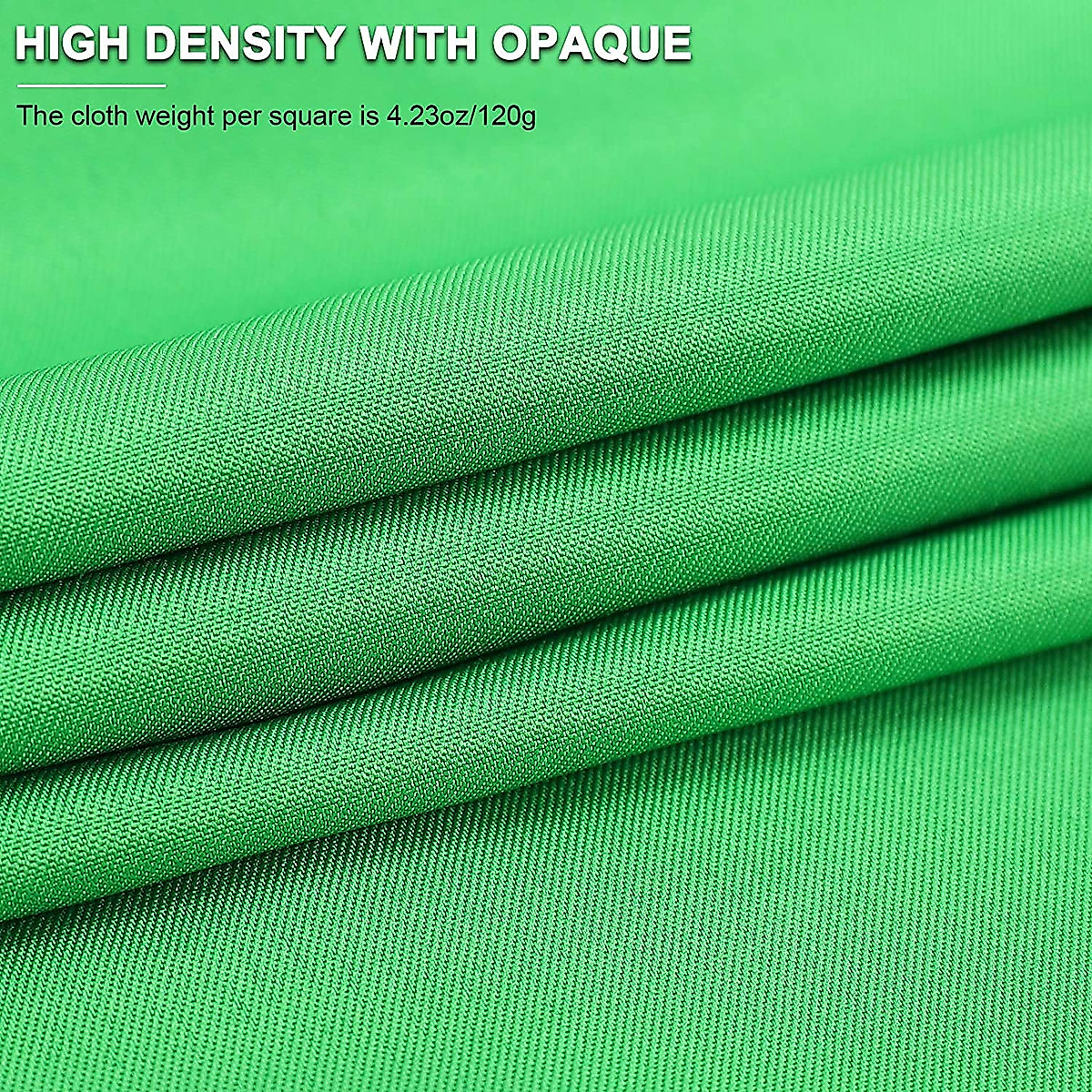 9.5 X 6 FT Green Screen Backdrop, Photography Chromakey Virtual Background for Zoom Streaming Meeting, High Density Opaque Polyester Fabric GreenScreen Sheet for Gaming Video Studio, 4 Spring Clamps