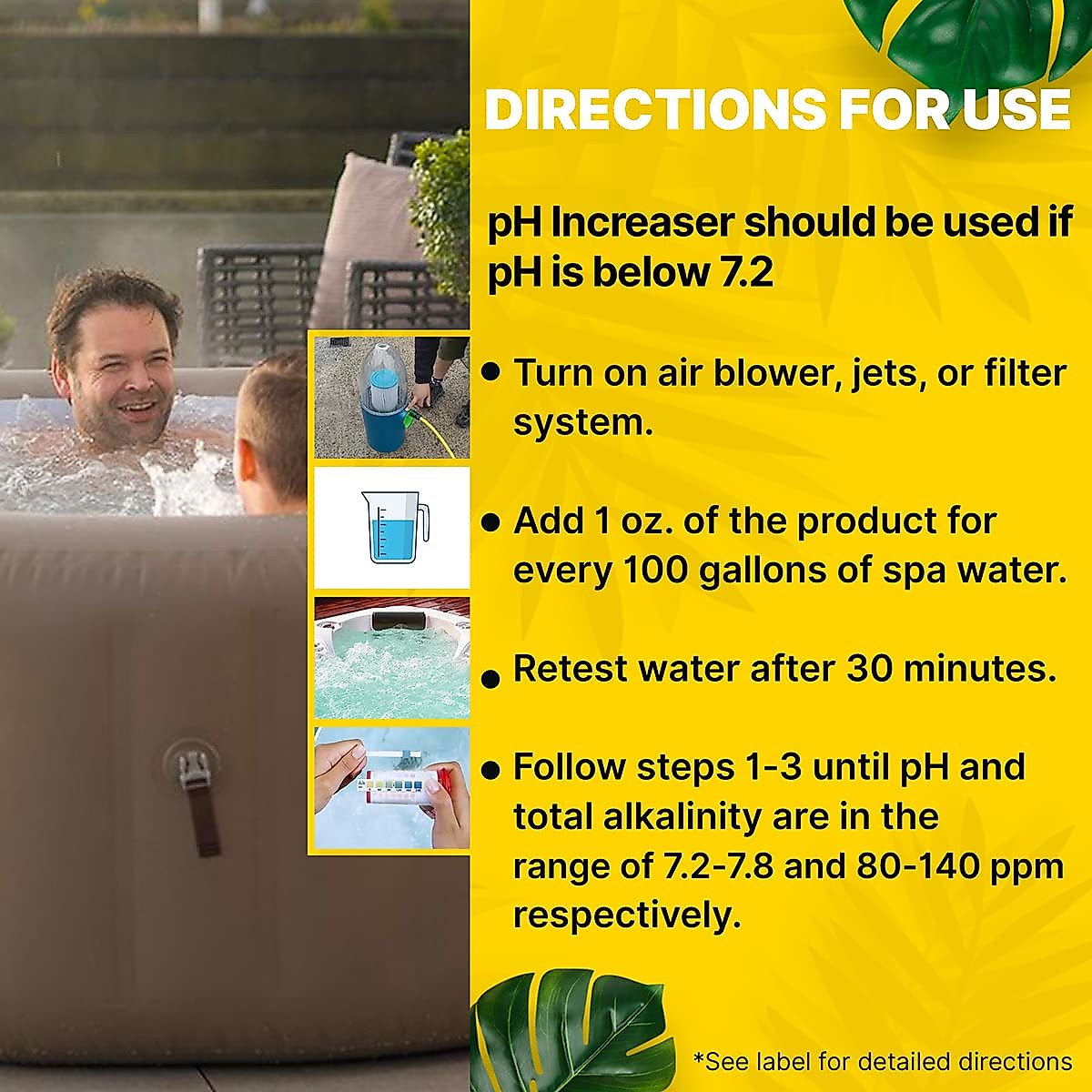 AquaDoc pH Increaser for Hot Tub - pH Up for Hot Tub Spa - pH Increaser Hot Tub Chemicals - Balance Your pH Up and Down Levels Effectively - Adjust pH Levels for Indoor & Outdoor Hot Tub Maintenance