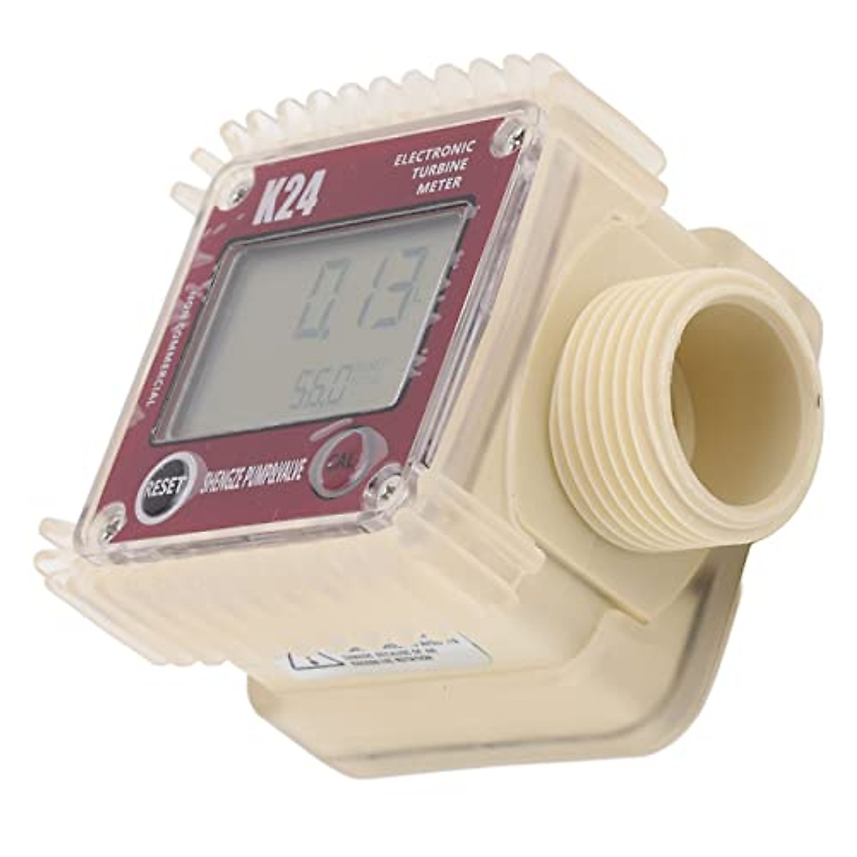 Honio Digital Fuel Flow Meter, Digital Turbine Flow Meter Modular Design Large LCD Display G1 Female Thread for Gasoline for Kerosene