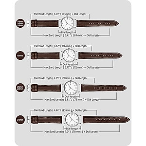 Fullmosa 18mm Leather Watch Bands Compatible with Garmin Vivoactive 4S/Vivomove 3S/Active S/Venu 2S/Move 3S,Dark Brown