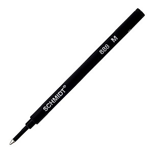 SCHMIDT 888 Ceramic Rollerball Plastic Tube Refill Medium Point 0.7mm, Black, 2 Pack Blister (SC58111)