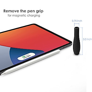 ProElife Ergonomics Grip Holder Silicone Protective Sleeve Cover for Apple Pencil 1st 2nd Generation iPad Pro 11'' 12.9'' 2021/2020/2018 Stylus Accessories Kits (Black)