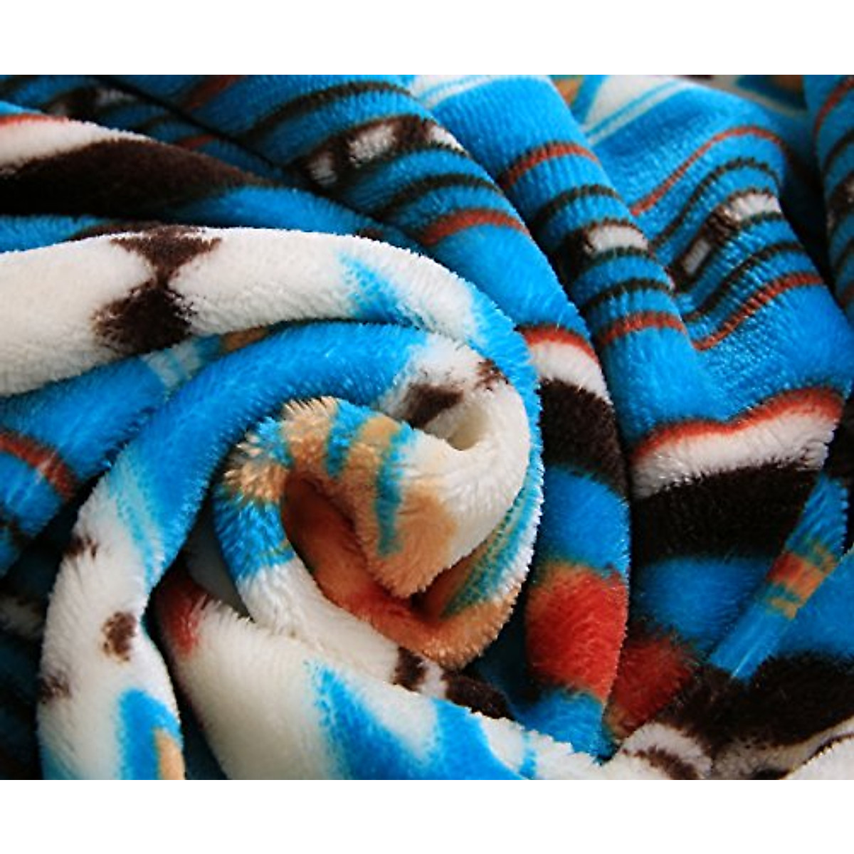 All American Collection Super Soft Ultra Comfort Plush Microfiber Solid Throw Blanket for Couch Home Bedroom Living Room (King, Beverly Blue Southwest)