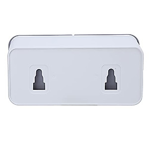 Cotton Swab Storage Box, 2 Grids Clamshell Removable Storage Organizer, Wall Mounted Storage Container with 2 Super Glue for Cosmetic Sponge Sanitary Napkins Makeup Pads Bath Salts Kitchen(White Gray)