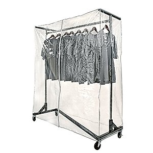 Only Garment Racks SN-022CH + SH102 Clear Z Rack Cover with Support Bars (Rack Sold Separately)