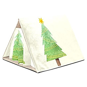 Y-DSIWX Guinea Pig House Bed, Rabbit Large Hideout, Small Animals Nest Hamster Cage Habitats Yellow Ribborn Christmas Tree