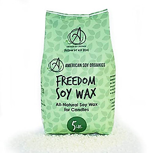 American Soy Organics- 5 lb of Freedom Soy Wax Beads for Candle Making – Microwavable Soy Wax Beads – Premium Soy Candle Making Supplies