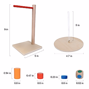 GOTHINK Wooden Balancing Pendulum Game, 42PCS Montessori Balancing Toys for Kids and adults, Interactive Educational Toy for Children's Gift, Perfect for Parties & Travel