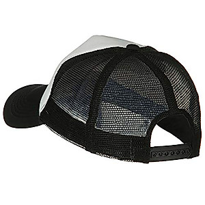 e4Hats.com Big Foam Mesh Truck Cap - White Black OSFM