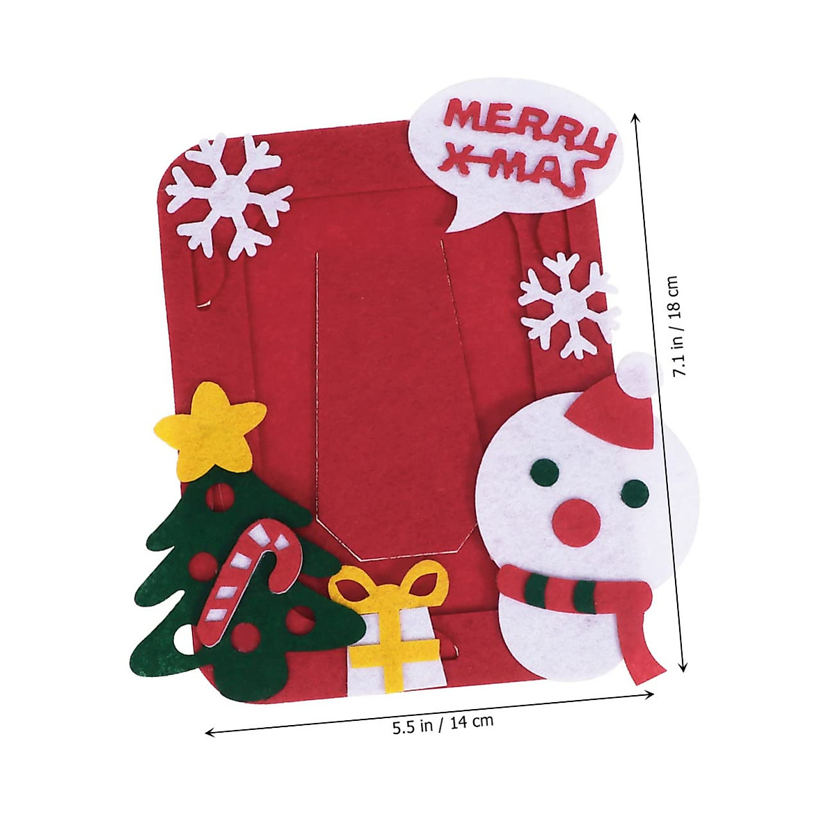 Homoyoyo Christmas Photo Booth Prop Frame Nonwoven Photo Frame Christmas Photo Frame Craft Red Photo Frame Decorative Picture Frames Frame Materials Package Hanging Photo Frame Child Manual