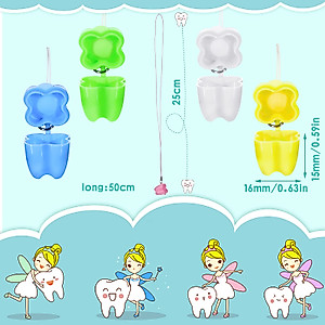 60 Pieces Lost Teeth Saver Necklace Organizer Milk Teeth Storage Box Necklace Cute Fairy Baby Teeth Keepsake Holder Children Teeth Save Box for Lost Teeth Storage Box, Children's Day Gifts