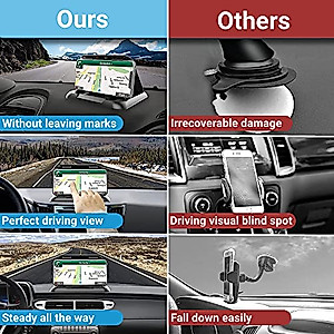 Leaflai Silicone Car Dashboard Phone Holder Mount, Anti-Slip Car Phone Mount Silicone Car Pad,Non Slip Phone Pad for Car Compatible with iPhone 14 Samsung Galaxy Android Smartphone, GPS