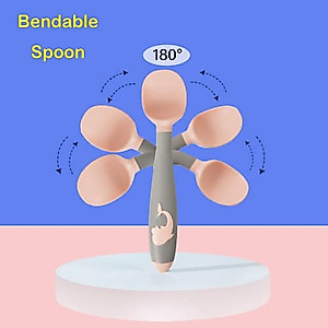 CocoMeiwei Thermo for Hot Food Kids, Insulated Container for Cold Drinks 8 oz, Stainless Steel Wide Mouth Lunch Soup Thermo for School With Silicone Bendable Spoon, Vacuum Leak-Proof Food Jar