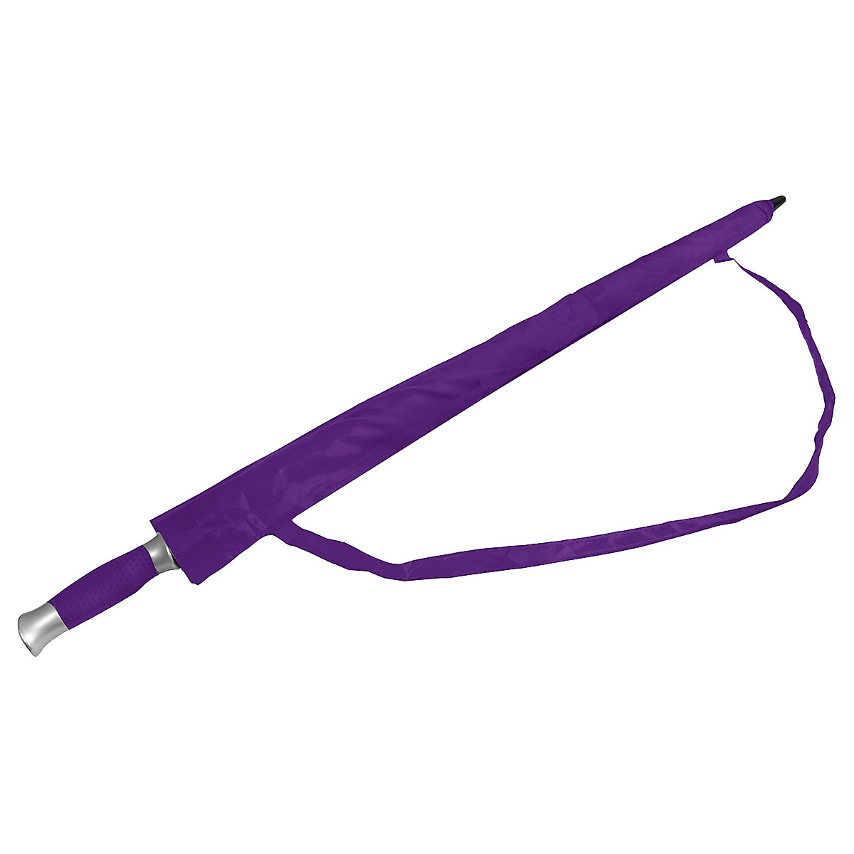 The Typhoon Tamer 62 Inch Vented Windproof Double Canopy Large Golf Umbrella for Rain & Wind, Strong Fiberglass Oversized Lightweight Professional Quality Golfers Umbrella for Men & Women, Gray/Purple