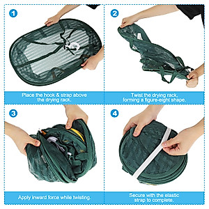 PATIKIL Folded Mesh Clothes Hanging Dryer, Double Layer Sweater Drying Rack, 70cmx50cm, Green