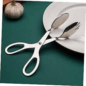 RUNROTOO Salad Holder Salad Tongs Scissor Buffet Salad Tong Catering Serving Tongs Salad Tongs for Serving Salad Tongs Metal Buffet Serving Tongs Food Clip Stainless Steel Mini Cutlery Rack
