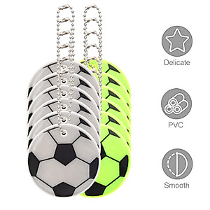 Kisangel 12pcs Reflector Pendant Child Safety Reflector Backpack Pendant Schoolbag Keychain Backpack Reflectors Soccer Hanging Decor School Bag Hanging Ornament