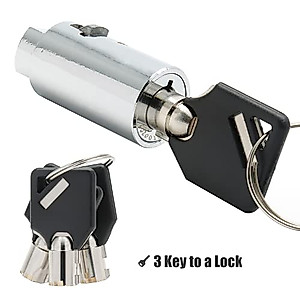 Qjaiune Universal Vending Machine Lock and Key, Soda Machine Lock with Tubular Keyway, Snack Machine Lock Candy Machine Lock Replacement for Coke Machine, Gumball Machine (Keyed Alike)