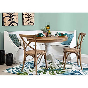 Riverbay Furniture Wood Corner Kitchen Dining Breakfast Nook in White